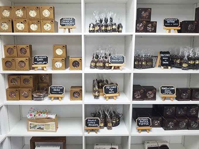 The organized displays at Grimaldi make choosing your chocolate adventure easy, though those famous chips always win.