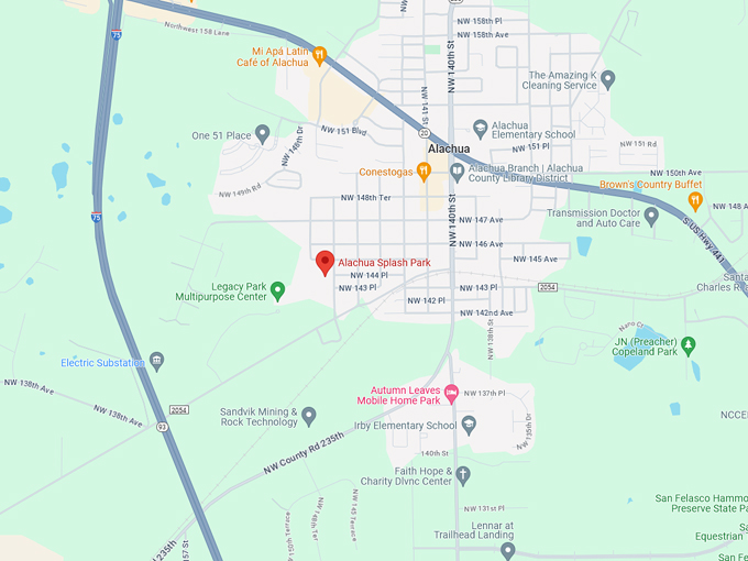 alachua splash park 10 map