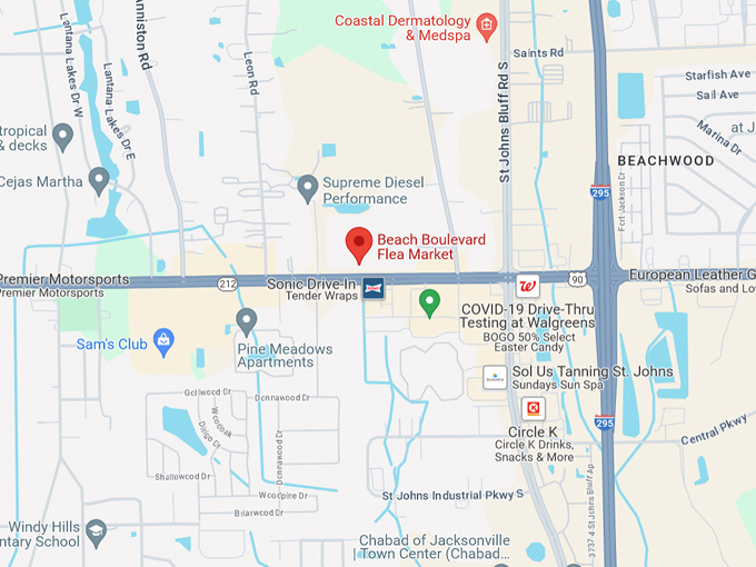 beach boulevard flea market 10 map