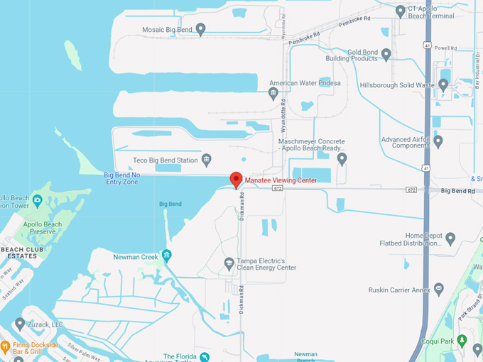 big bend power plant manatee viewing area 10 map