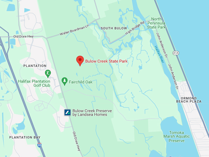 bulow creek state park 10 map