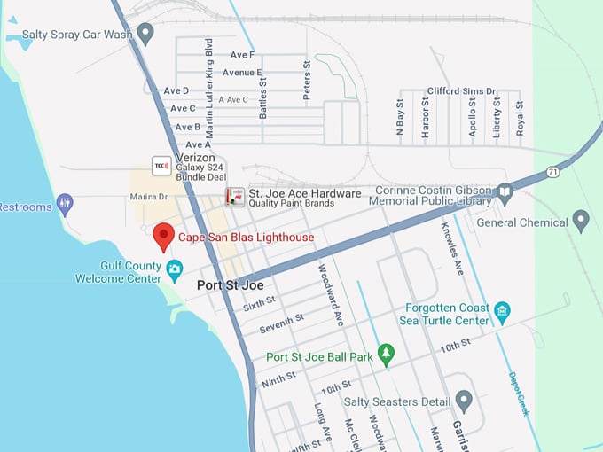 cape san blas lighthouse 10 map
