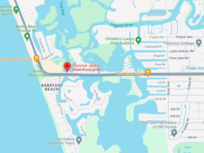 coconut jacks waterfront grille 10 map