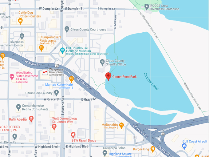 cooter pond park 10 map