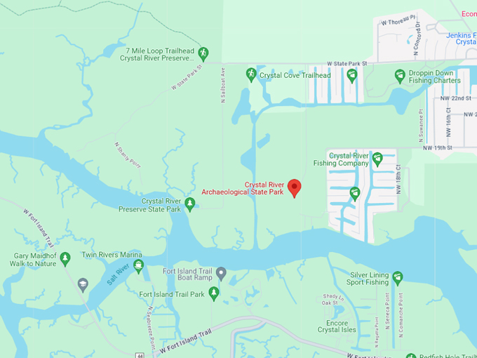 crystal river archaeological state park 10 map