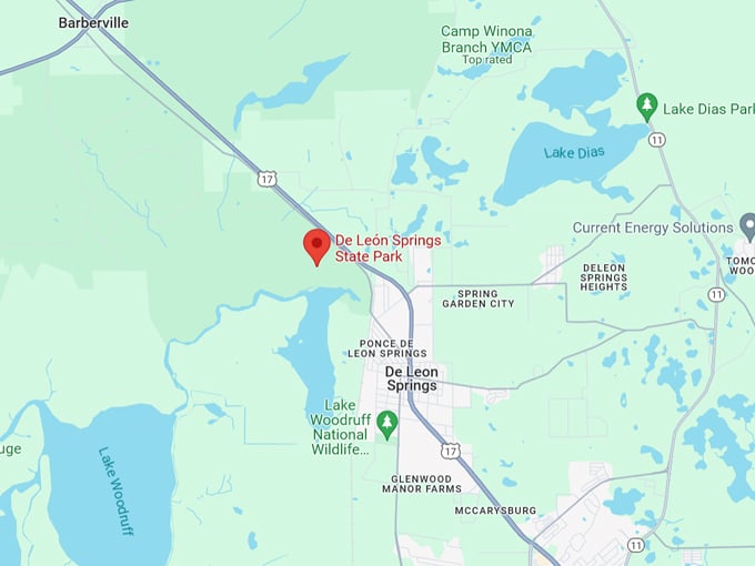 de leon springs state park 10 map