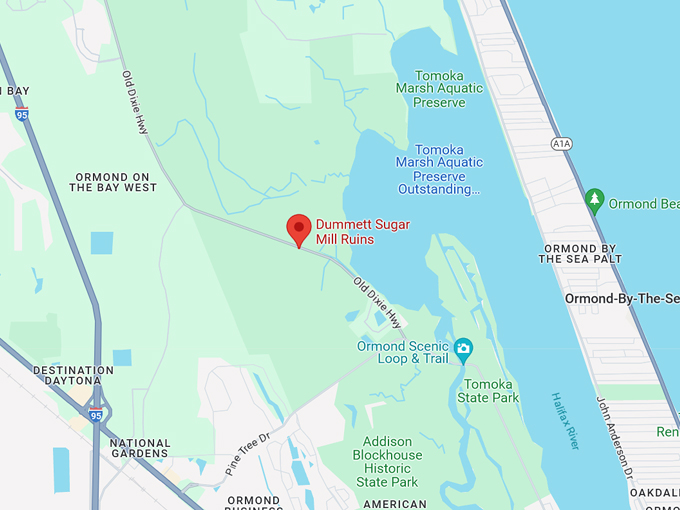 dummett sugar mill ruins 10 map