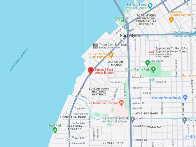 edison and ford winter estates 10 map