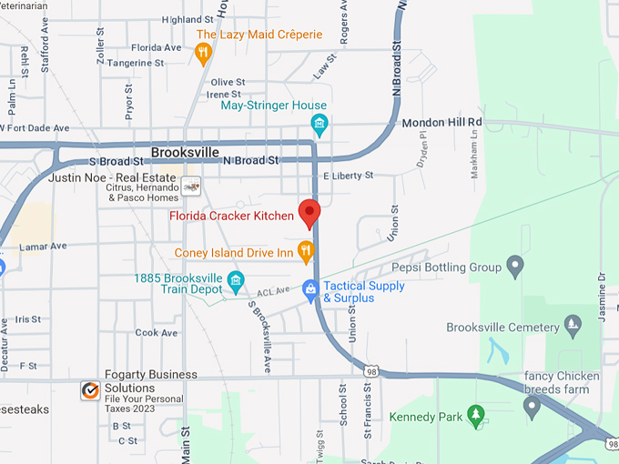 florida cracker kitchen 10 map