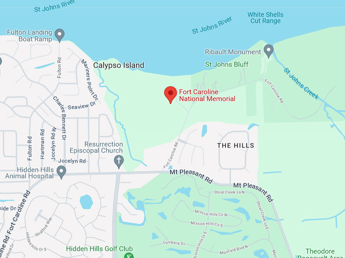 fort caroline national memorial 10 map