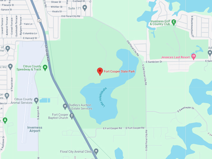 fort cooper state park 10 map