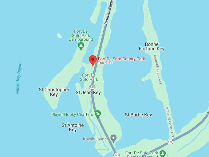 fort desoto state park 10 map