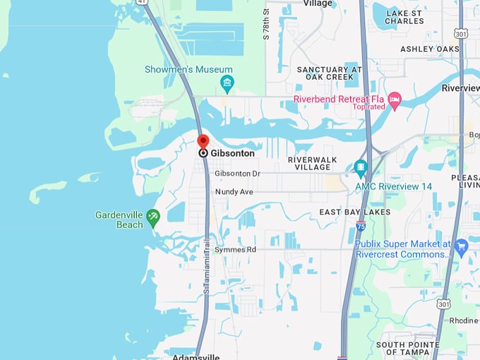 gibsonton 10 map