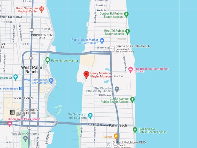 henry morrison flagler museum 10 map