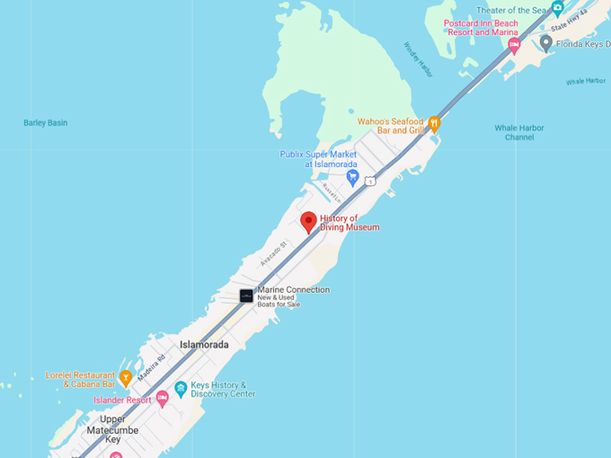 history of diving museum 10 map