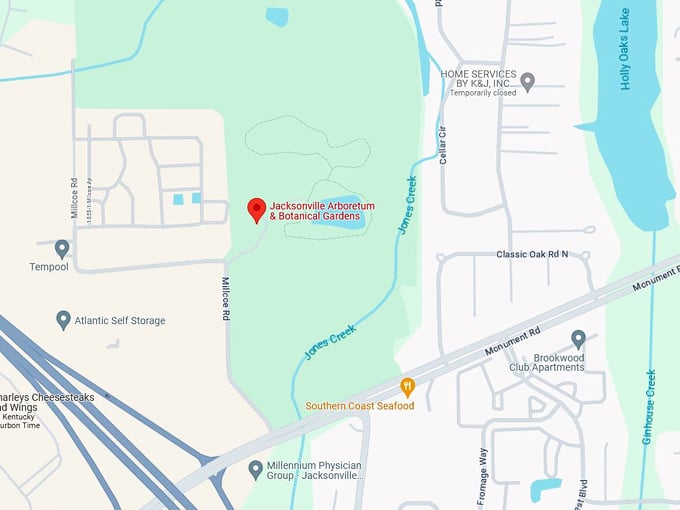 jacksonville arboretum botanical gardens 10 map