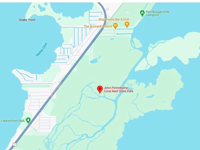 john pennekamp coral reef state park 10 map