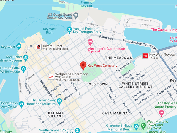 key west cemetery 10 map