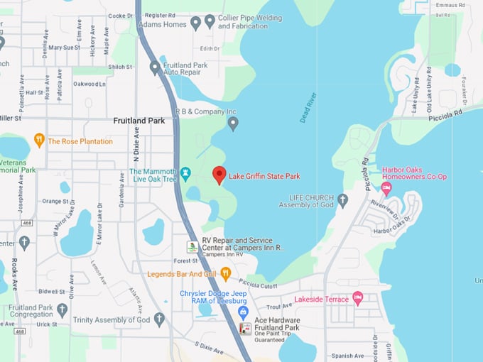 lake griffin state park 10 map
