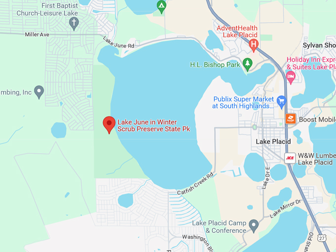 lake june in winter scrub state park 10 map