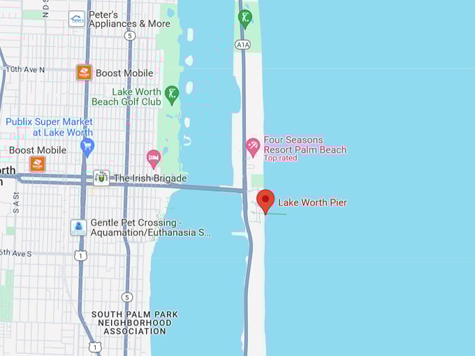 lake worth pier 10 map