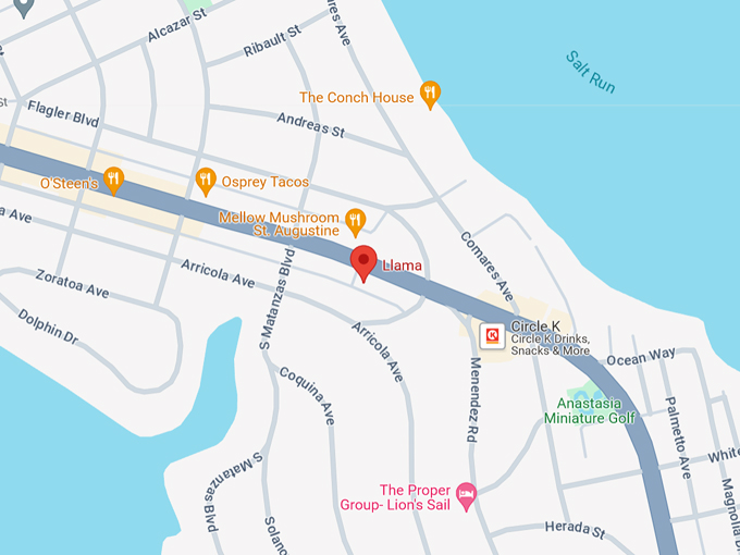 llama restaurant 10 map