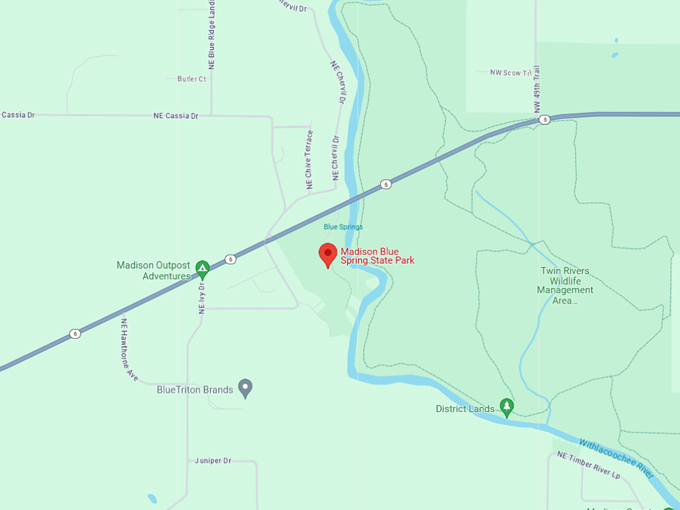 madison blue springs state park 10 map