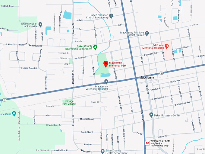 mcclenny memorial park 10 map