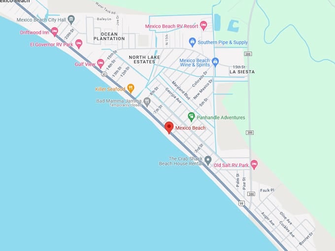 mexico beach 10 map