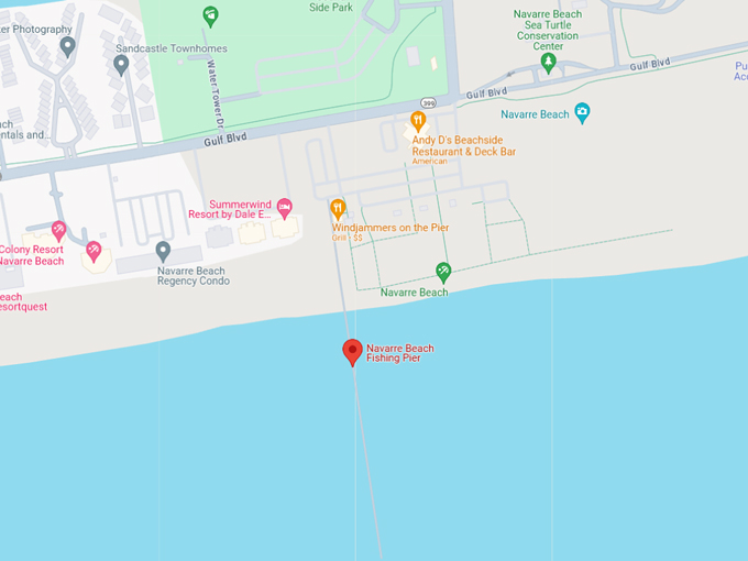 navarre beach fishing pier 10 map