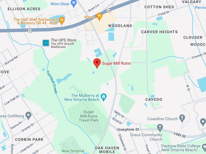 new smyrna sugar mill ruins 10 map