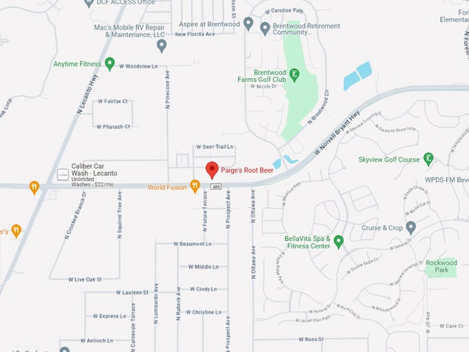 paiges root beer 10 map