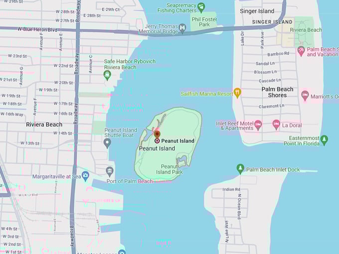 peanut island 10 map