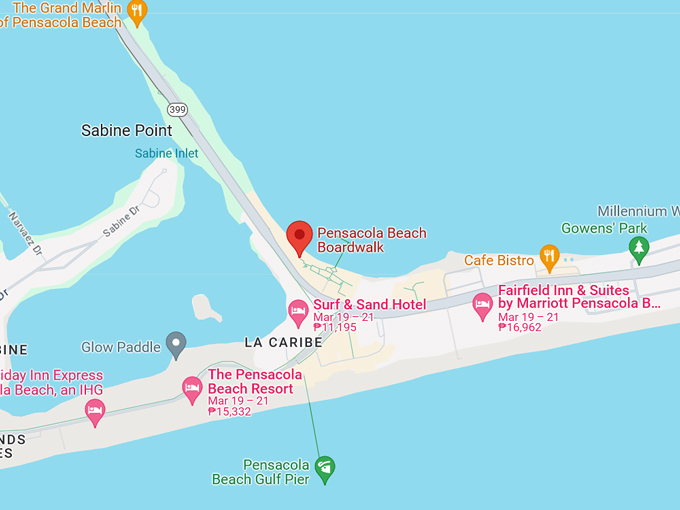 pensacola beach boardwalk 10 map