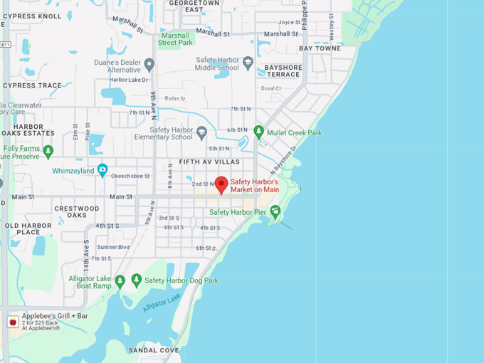 safety harbor market on main 10 map