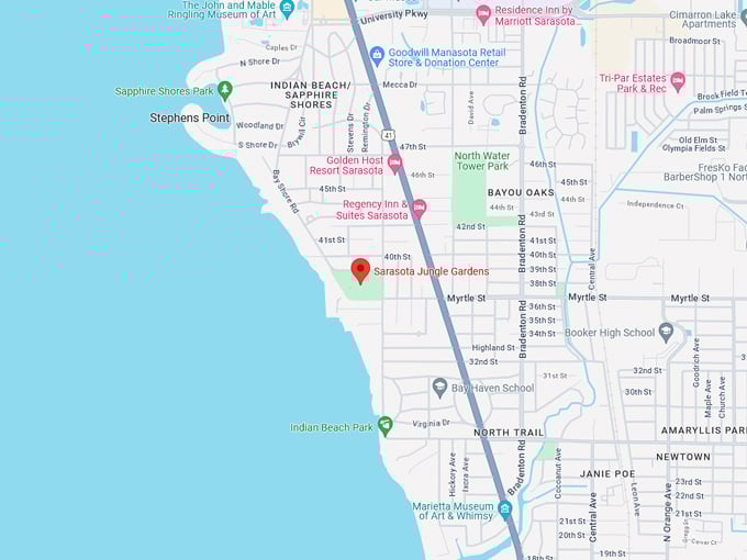 sarasota jungle gardens 10 map
