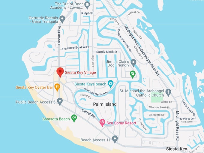 siesta key village 10 map