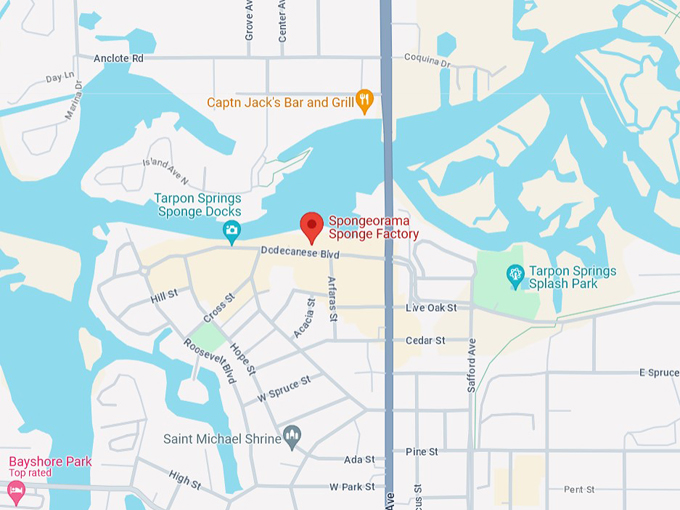 spongeorama sponge factory 10 map