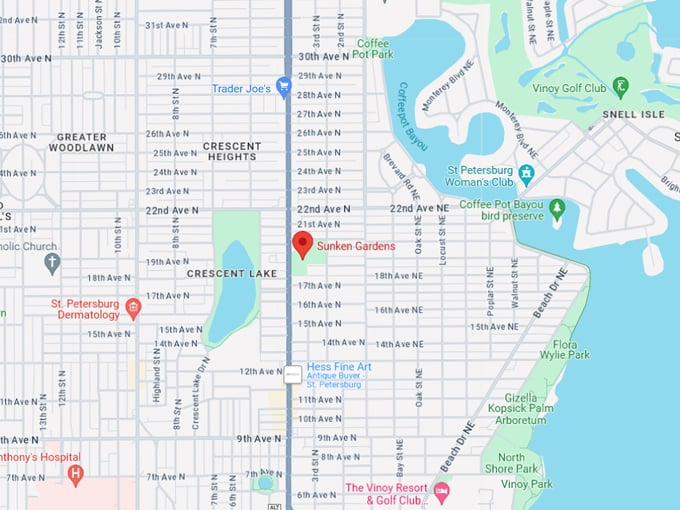 sunken gardens 10 map