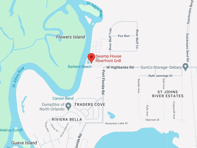swamp house riverside grill 10 map