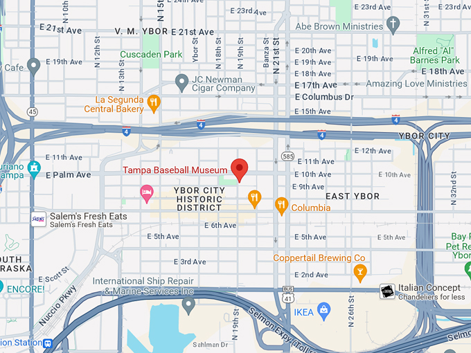 tampa baseball museum 10 map