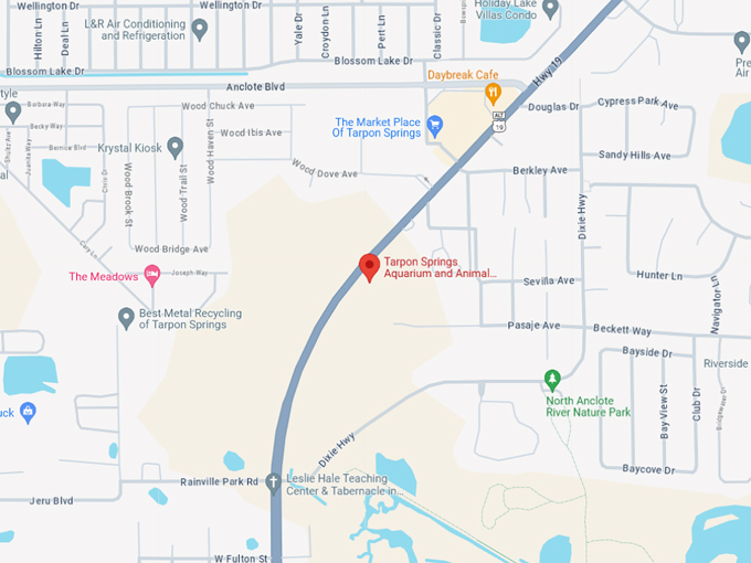 tarpon springs aquarium and animal sanctuary 10 map
