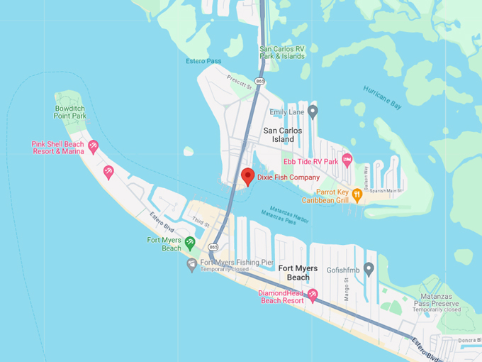 the dixie fish co 10 map