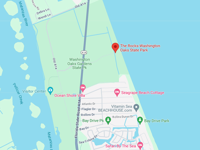 the rocks at washington oaks gardens state park 10 map