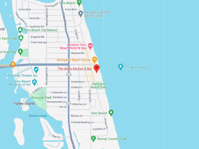 the wave kitchen and bar map