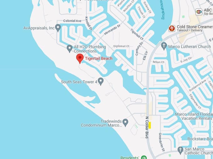 tigertail beach 10 map