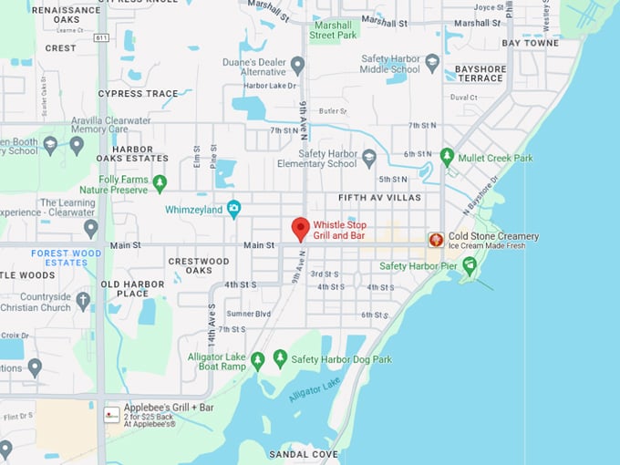 whistle stop grill bar 10 map