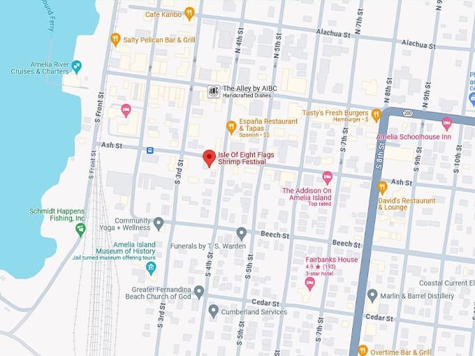 isle of eight flags shrimp festival 10 map