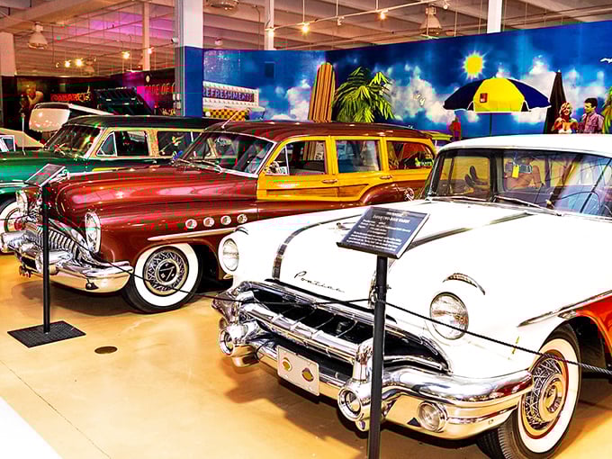 Dauer Museum of Classic Cars:Chrome dreams line up like soldiers of style, each vehicle telling a story of America's love affair with the open road.