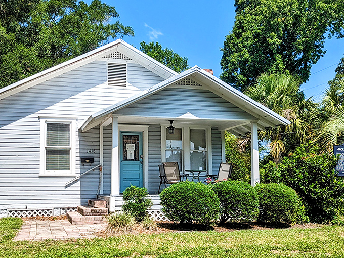 The iconic Jack Kerouac House stands proudly in Orlando's College Park, its turquoise door welcoming literary pilgrims to hallowed creative ground.